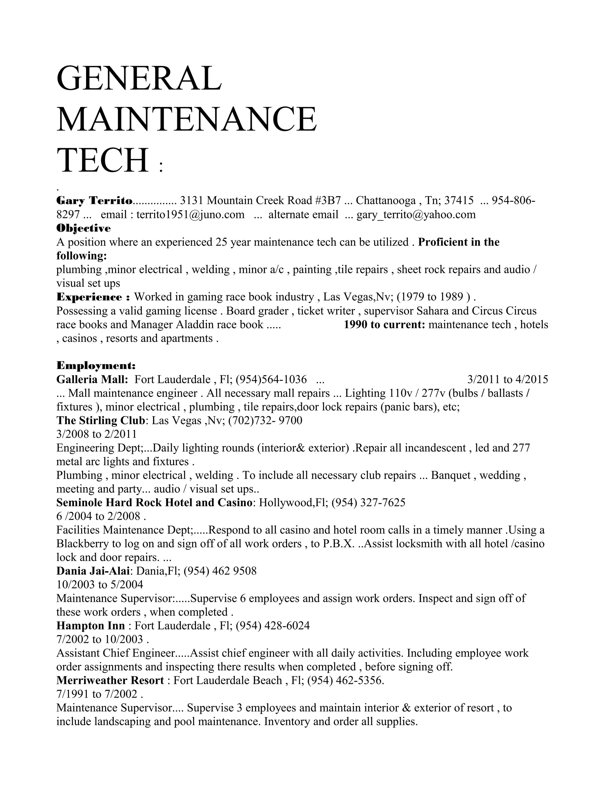 Gary Resume | ODT