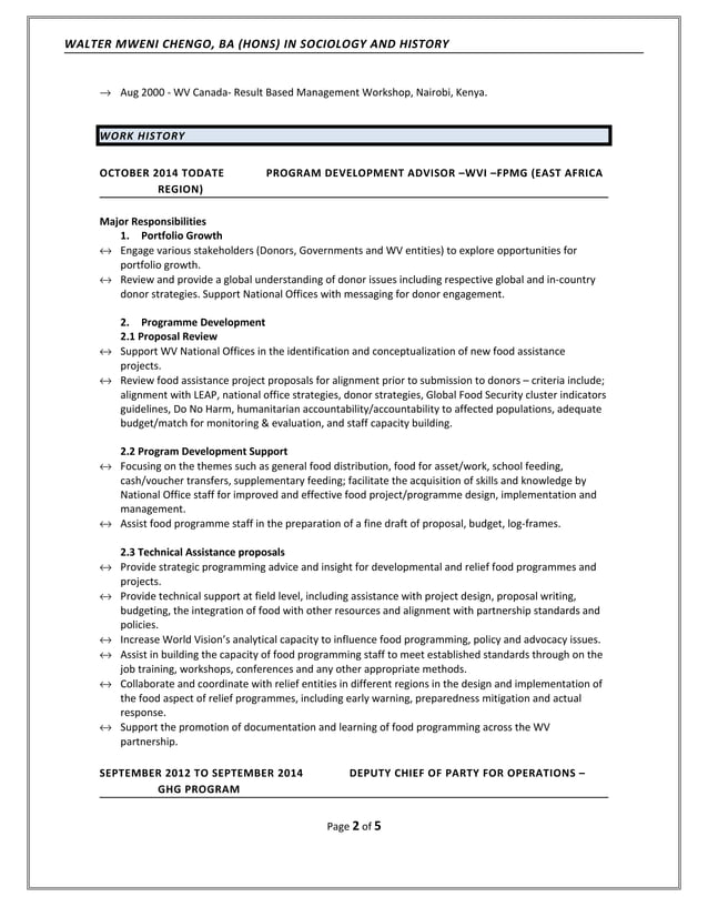 Walter M. Chengo Resume | DOC