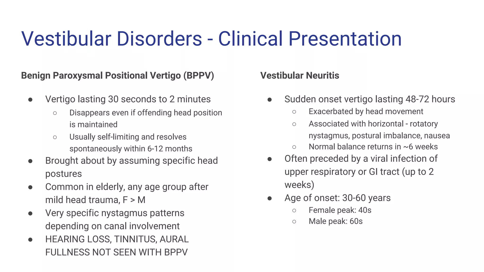 Vestibular Presentation | PDF