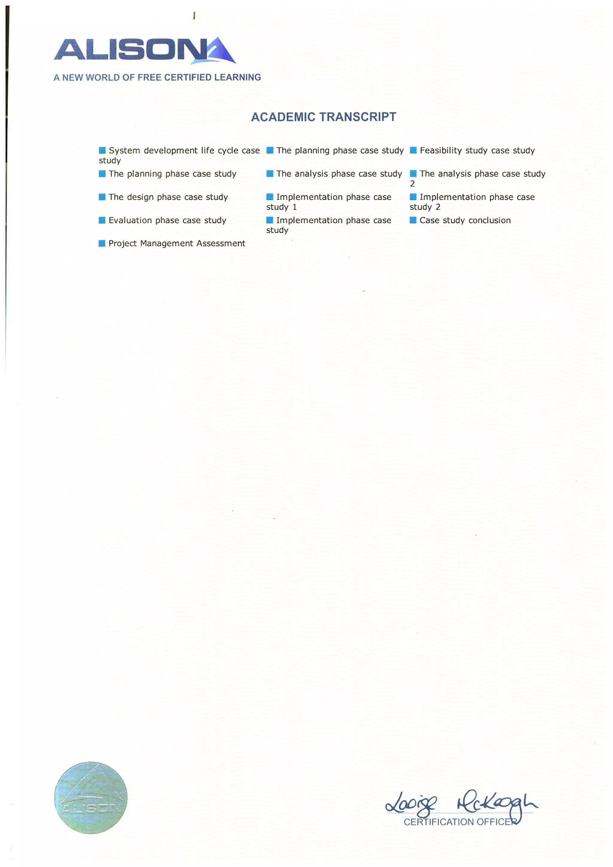 ACADEMIC TRANSCRIPT DIPLOMA IN PROJECT MANAGEMENT 2 | PDF