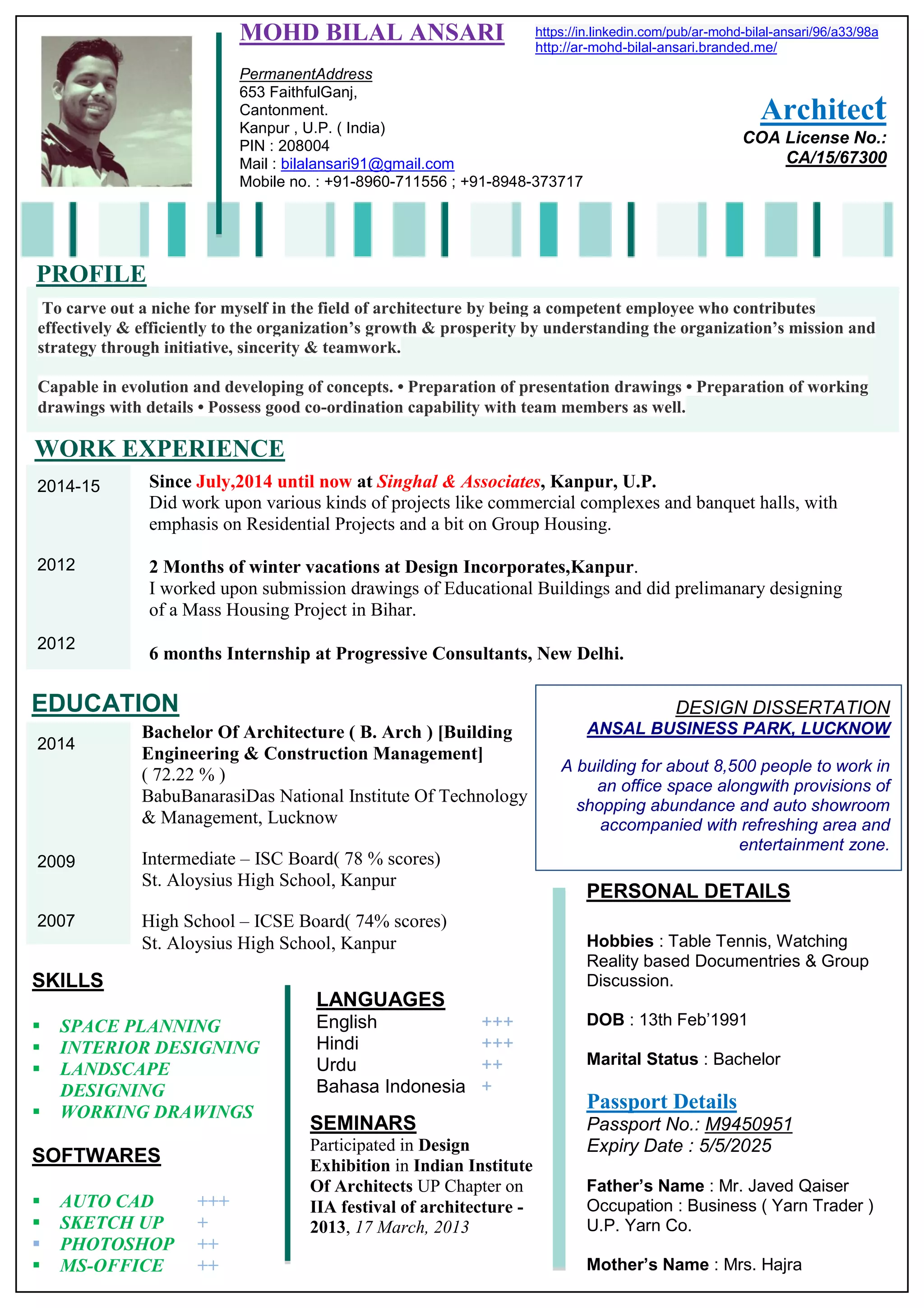 Ar. Mohd Bilal Ansari_CV | PDF
