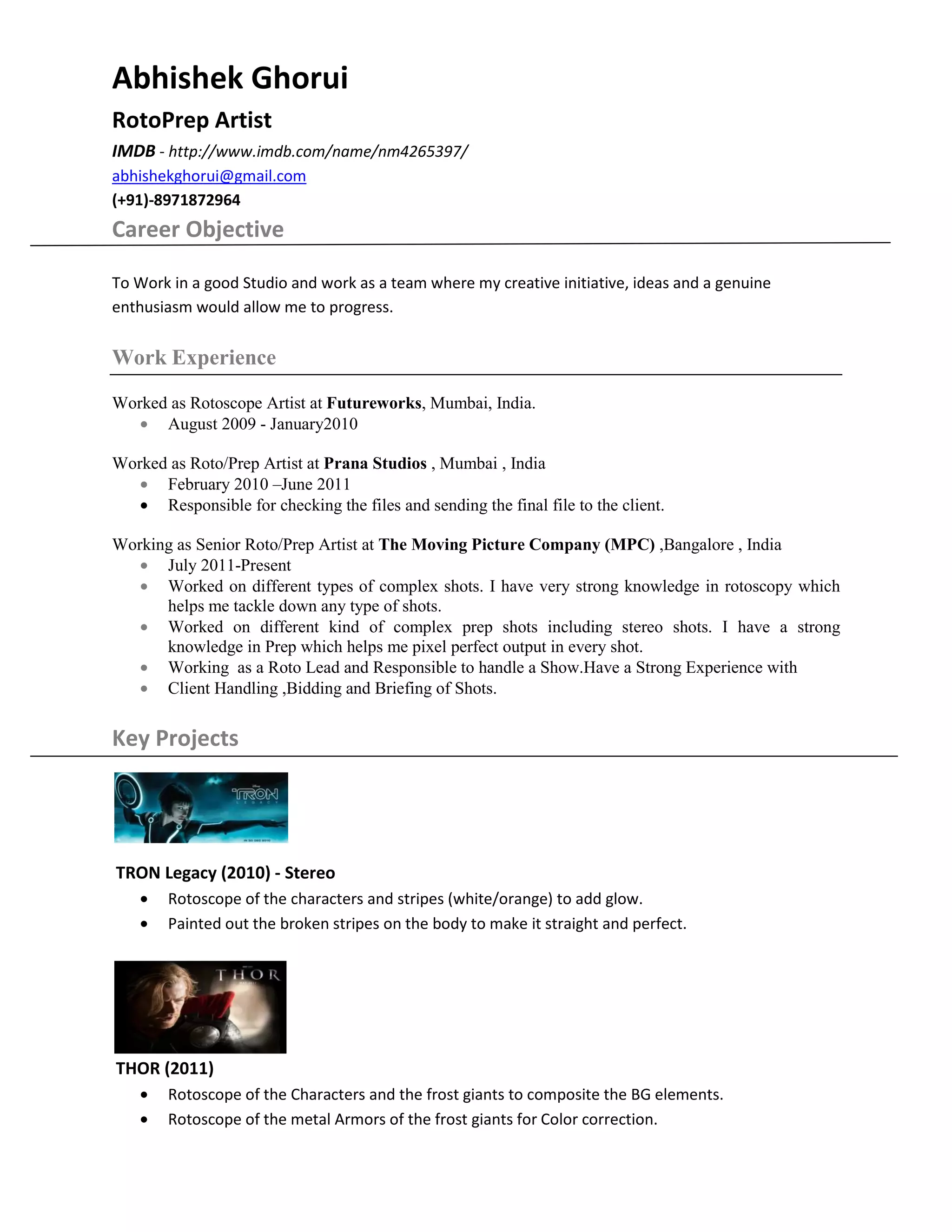 Abhishek Ghorui_Roto_Prep_Artist | PDF