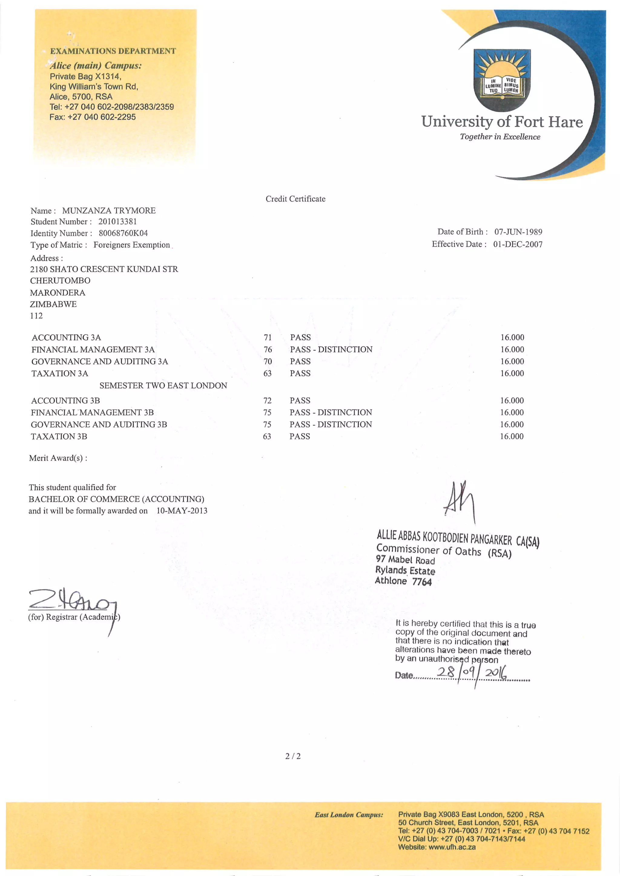 Certified Forte Transcript | PDF