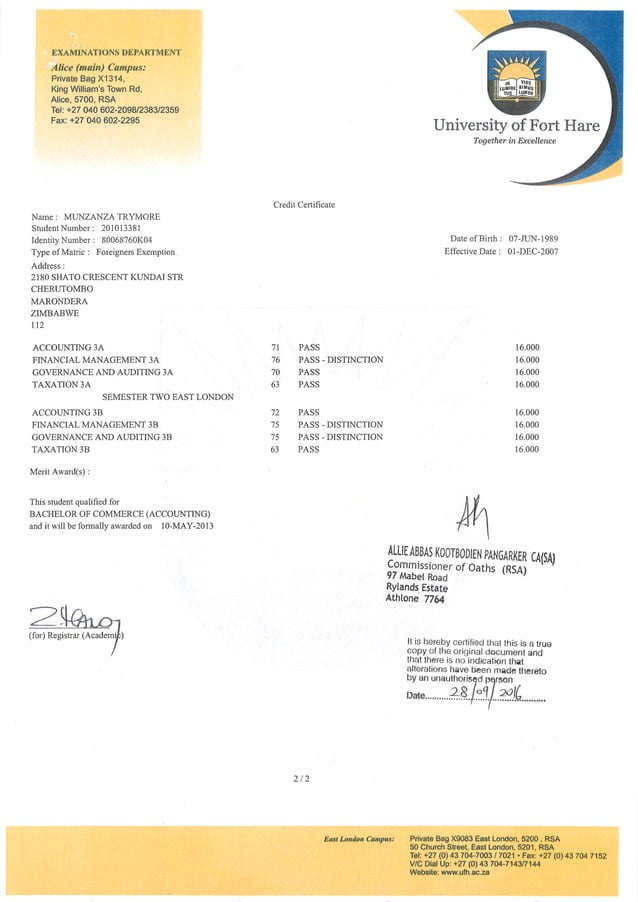 Certified Forte Transcript | PDF