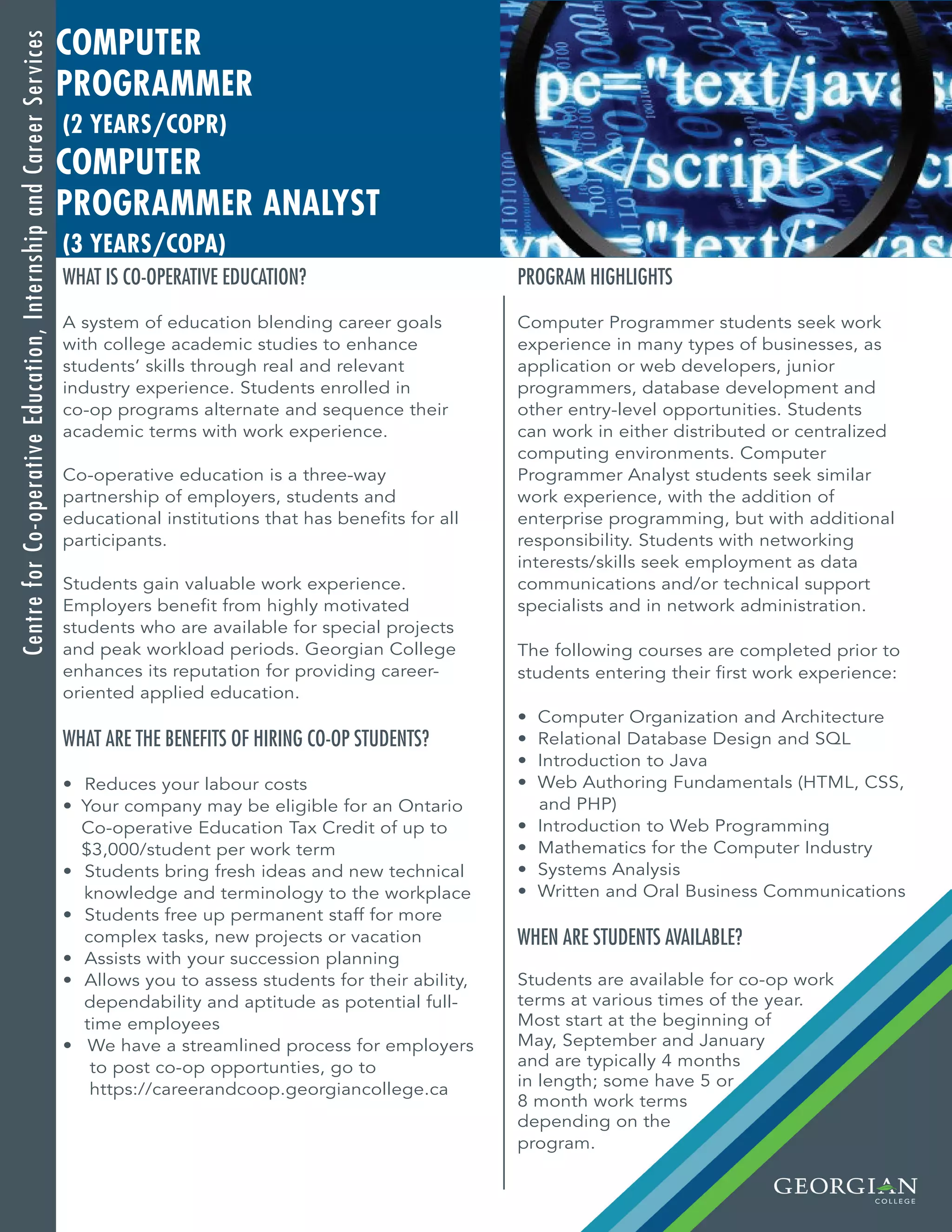 COPR_COPA_Computer_Programmer_Analyst_2013 | PDF