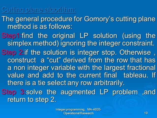 Integer Programming - Operations Research | PPT