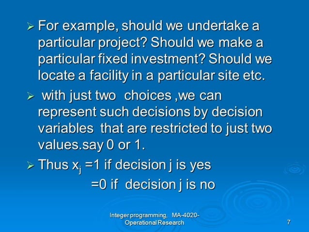Integer Programming - Operations Research | PPT