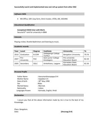 Anuraag-Resume | DOC