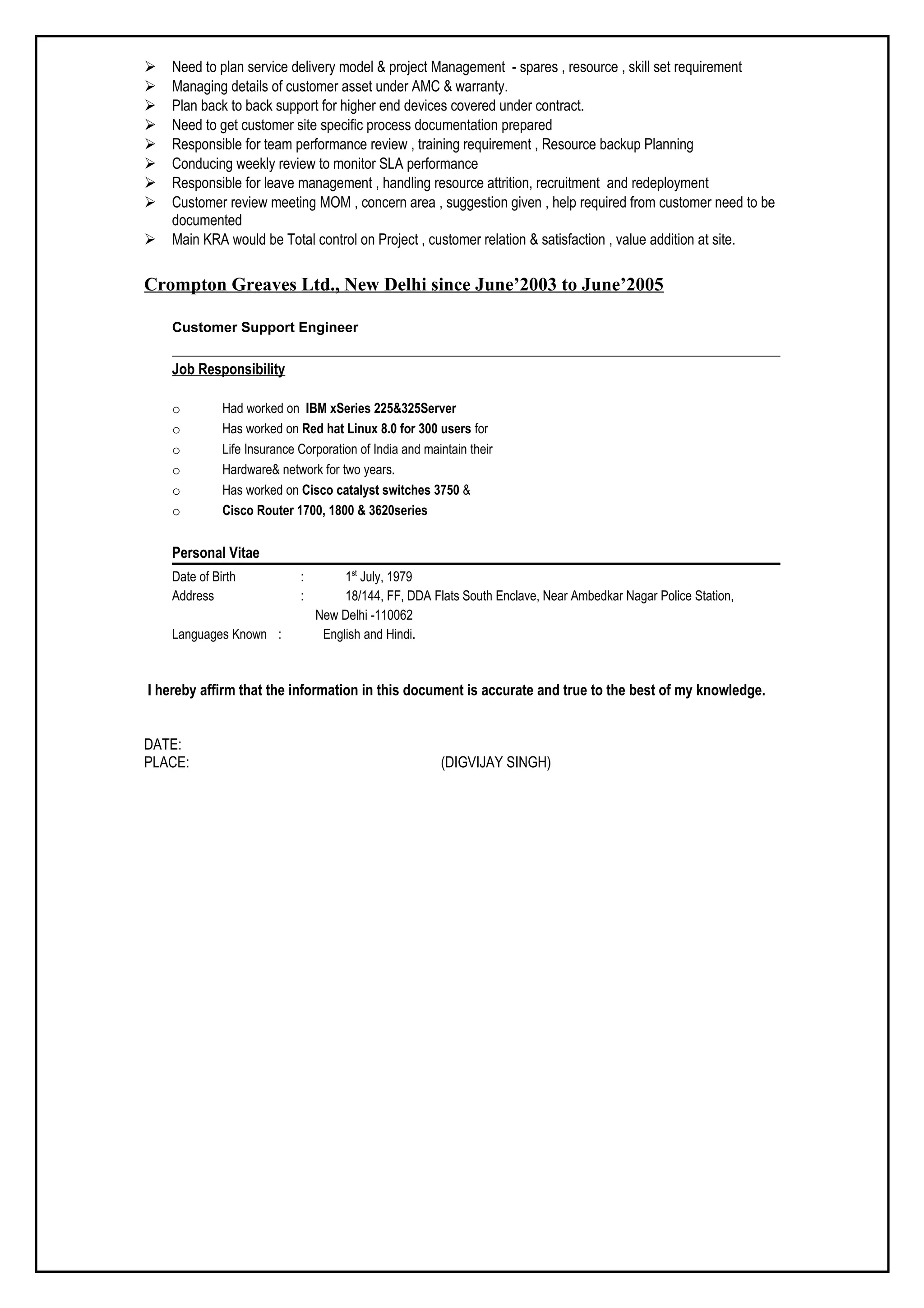 Digvijay Resume | PDF