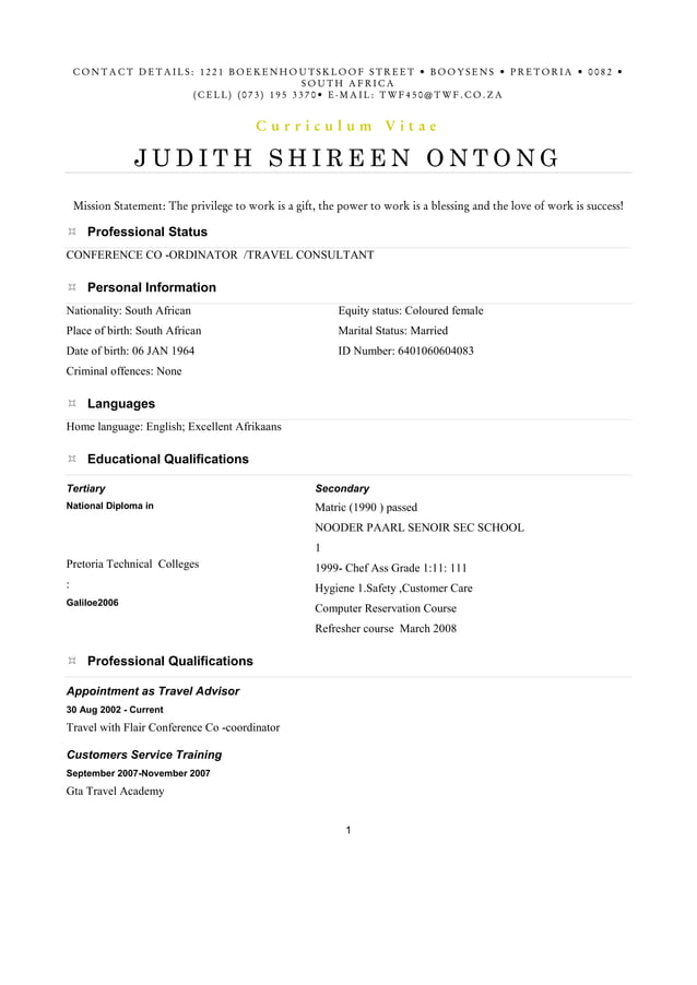 judy new cv the amendment | PDF