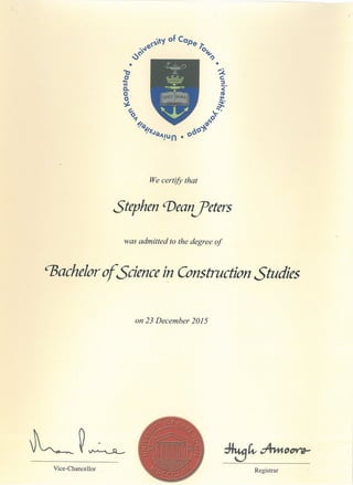 Stephen BSC Certificate | PDF
