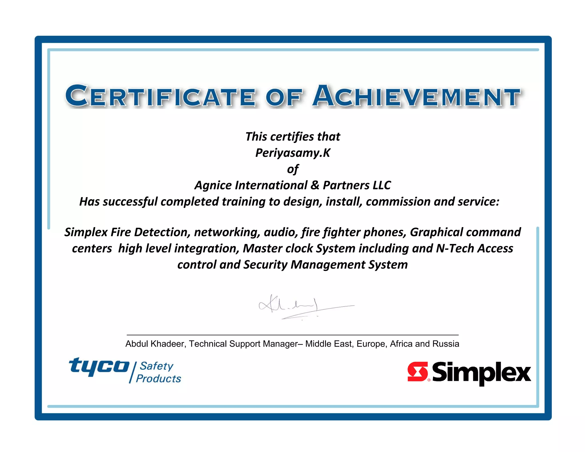 SIMPLEX Fire Detection and Alarm Certificate | PDF