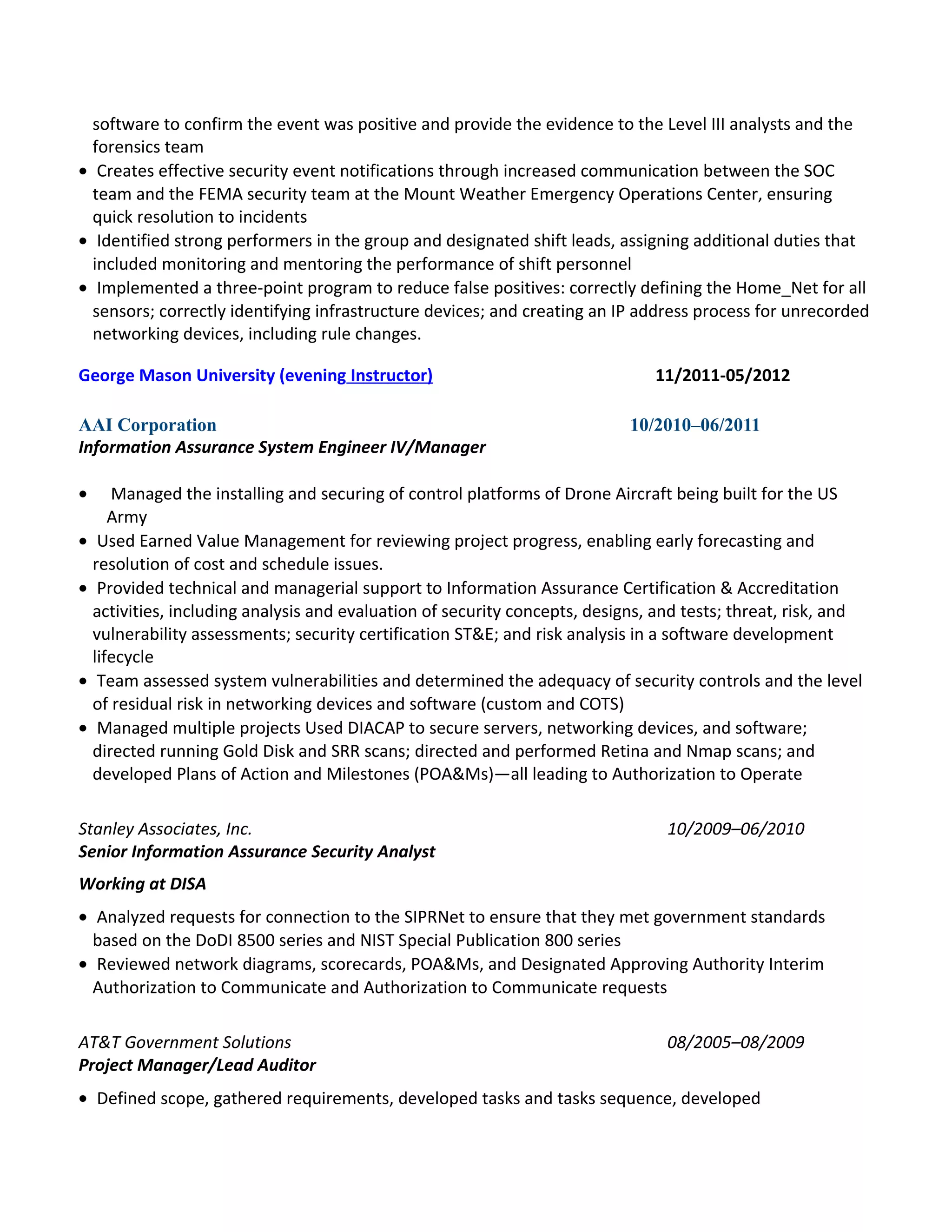 08252016 John D Resume ITIL PMP CISSP CSM CISA1 | DOC