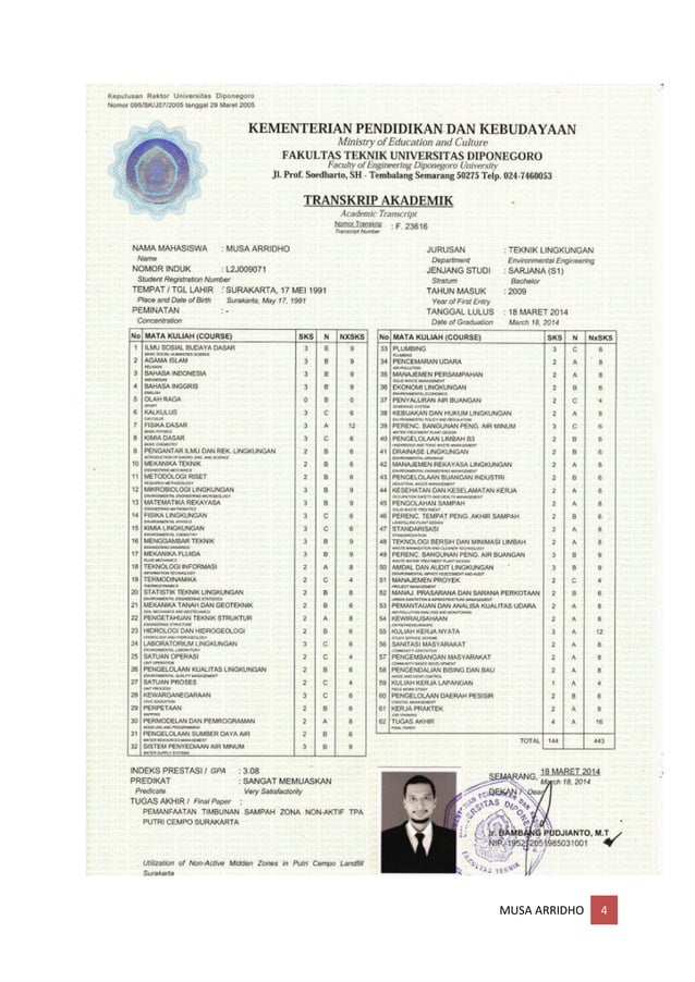 CV Musa_Arridho | PDF