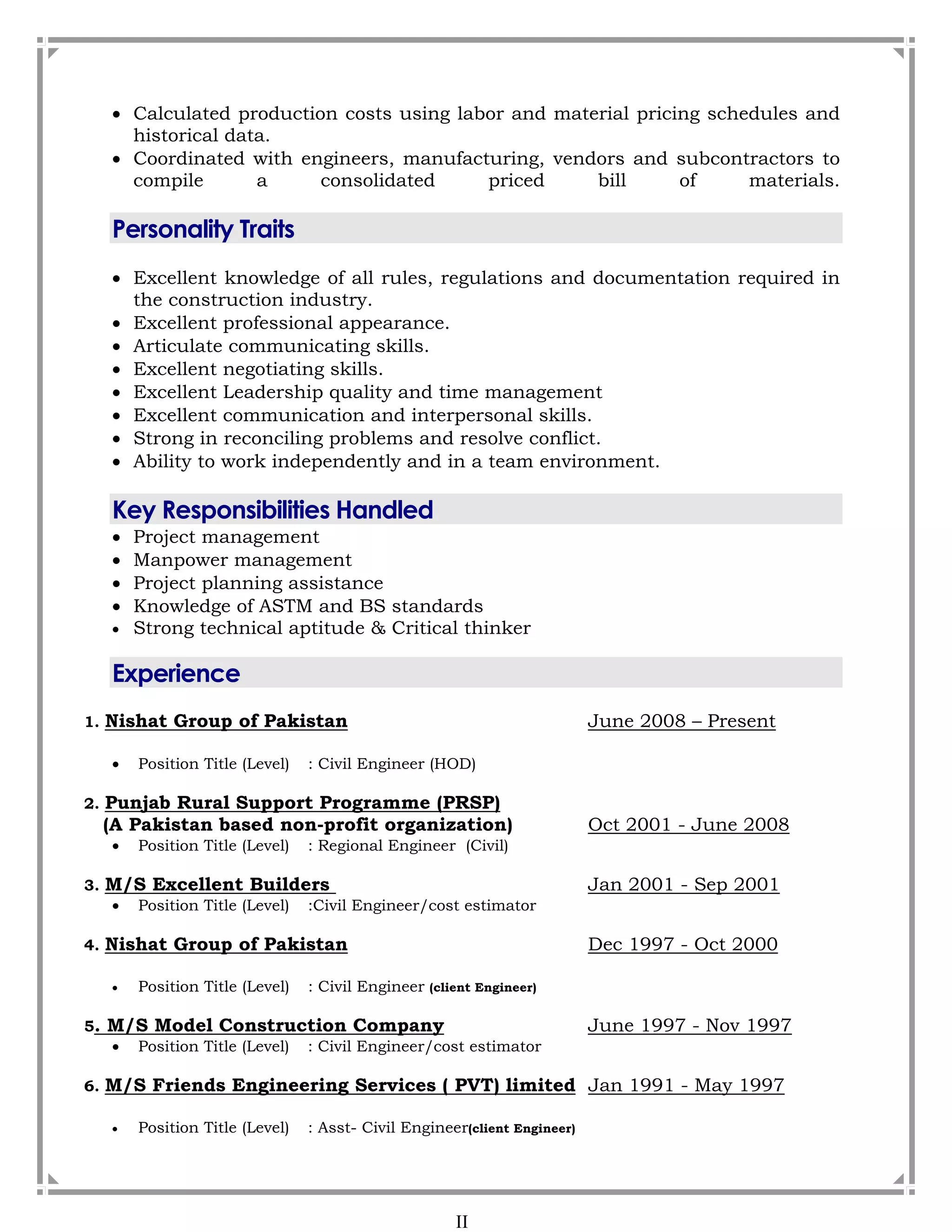 Muhammad Hamid Bashir CV | PDF