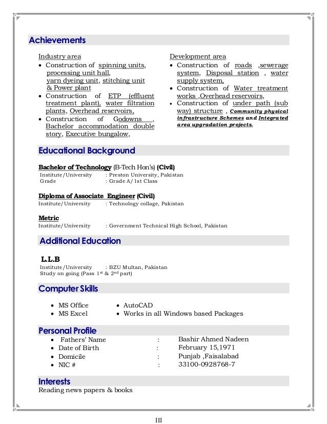 Muhammad Hamid Bashir Cv