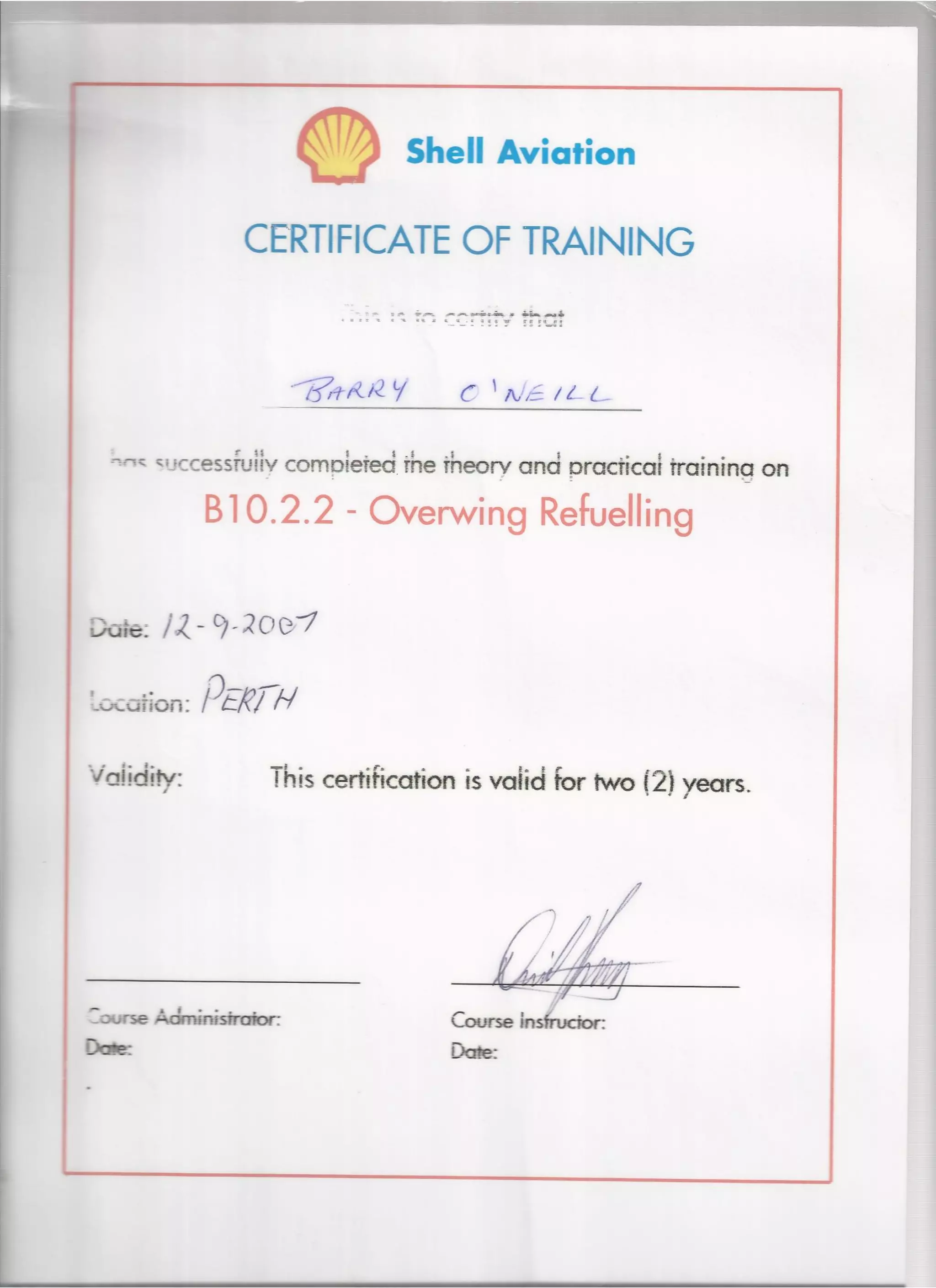 Refuel Certificate | PDF