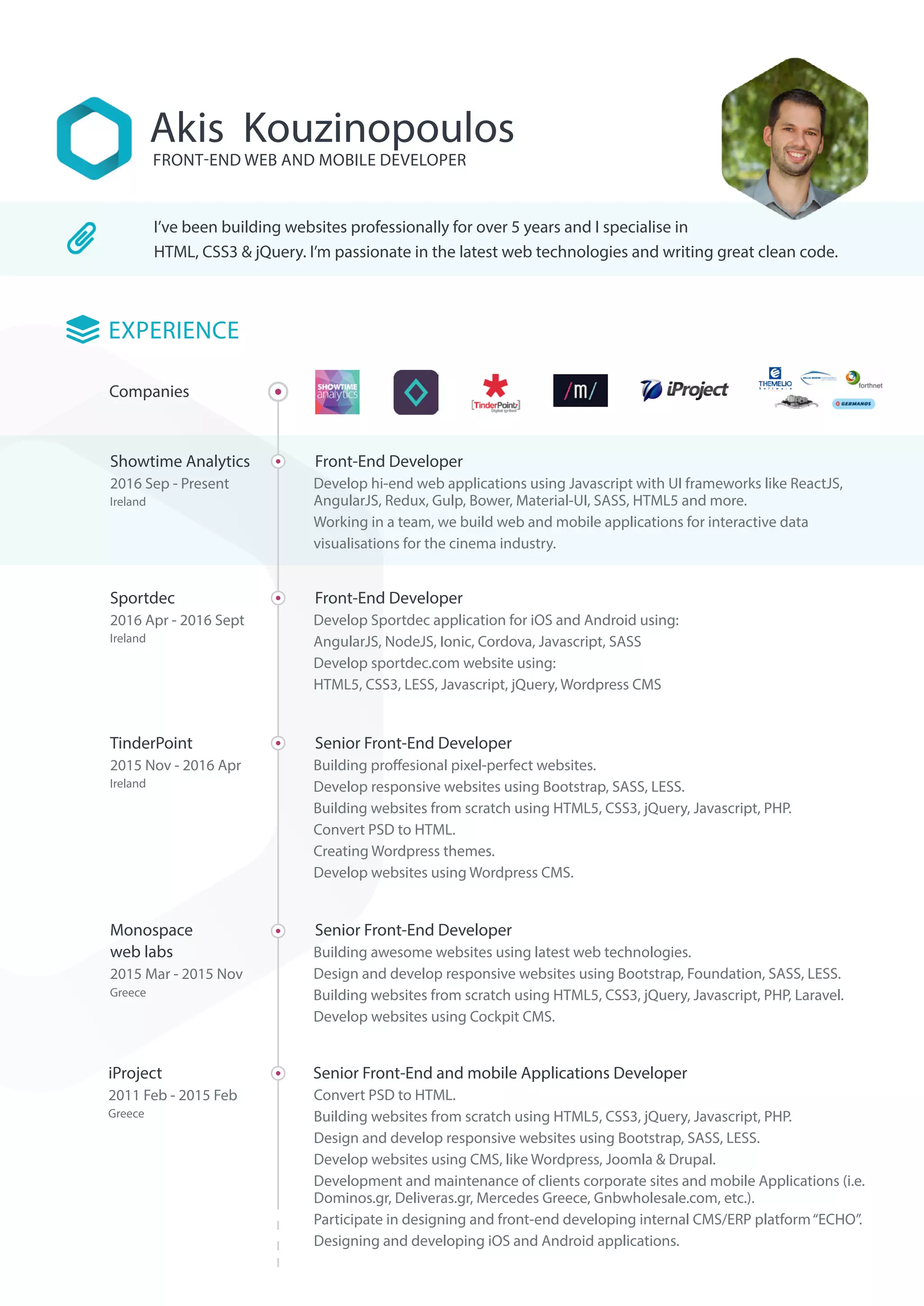 Akis_Kouzinopoulos_Front-end_developer | PDF | Web Development | Internet