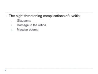 BASICS OF UVEITIS | PPT