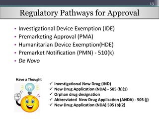 Regulation of Medical Devices in US | PPTX