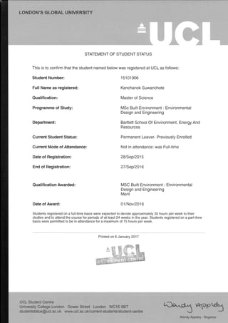 UCL certificate | PDF