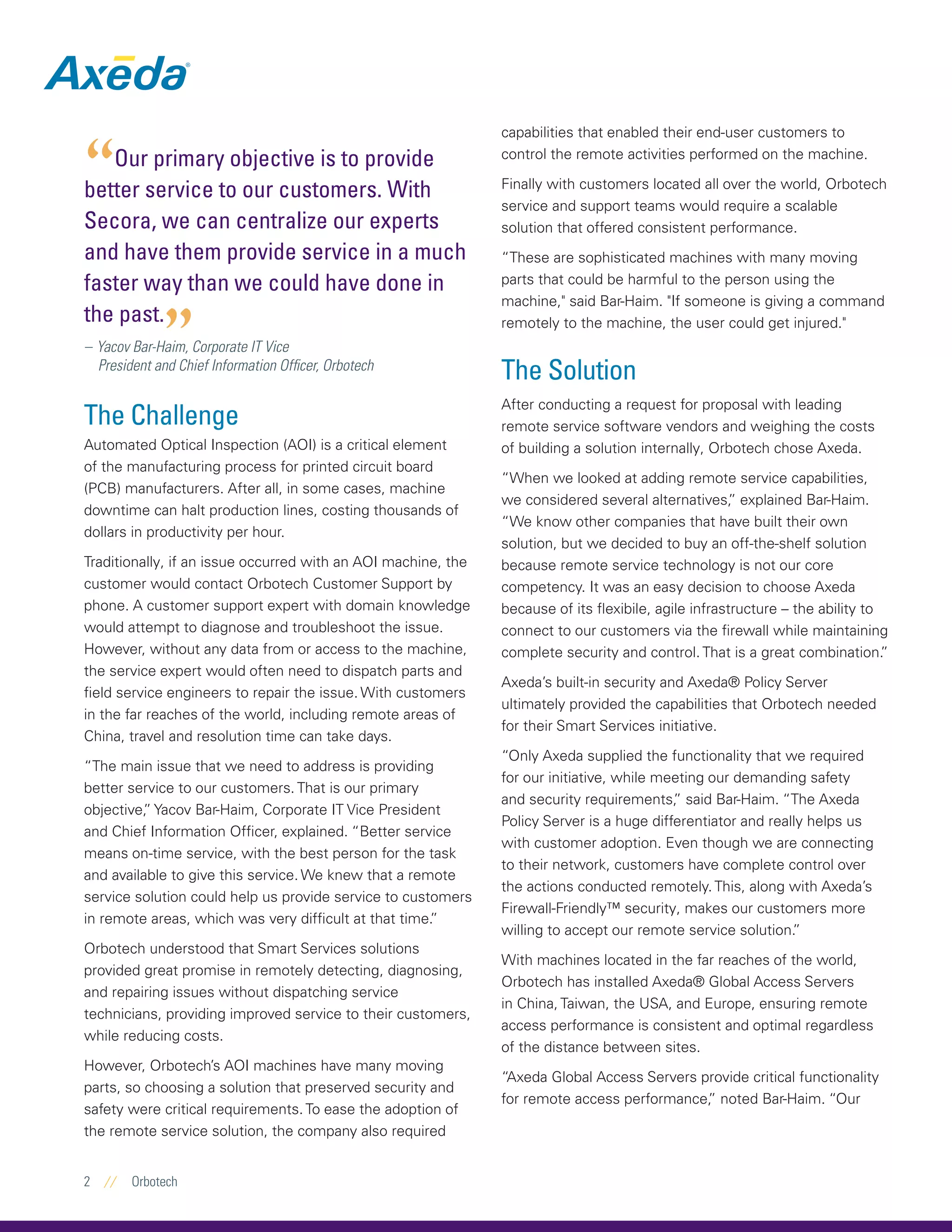 IIOT Case Study Orbotech | PDF