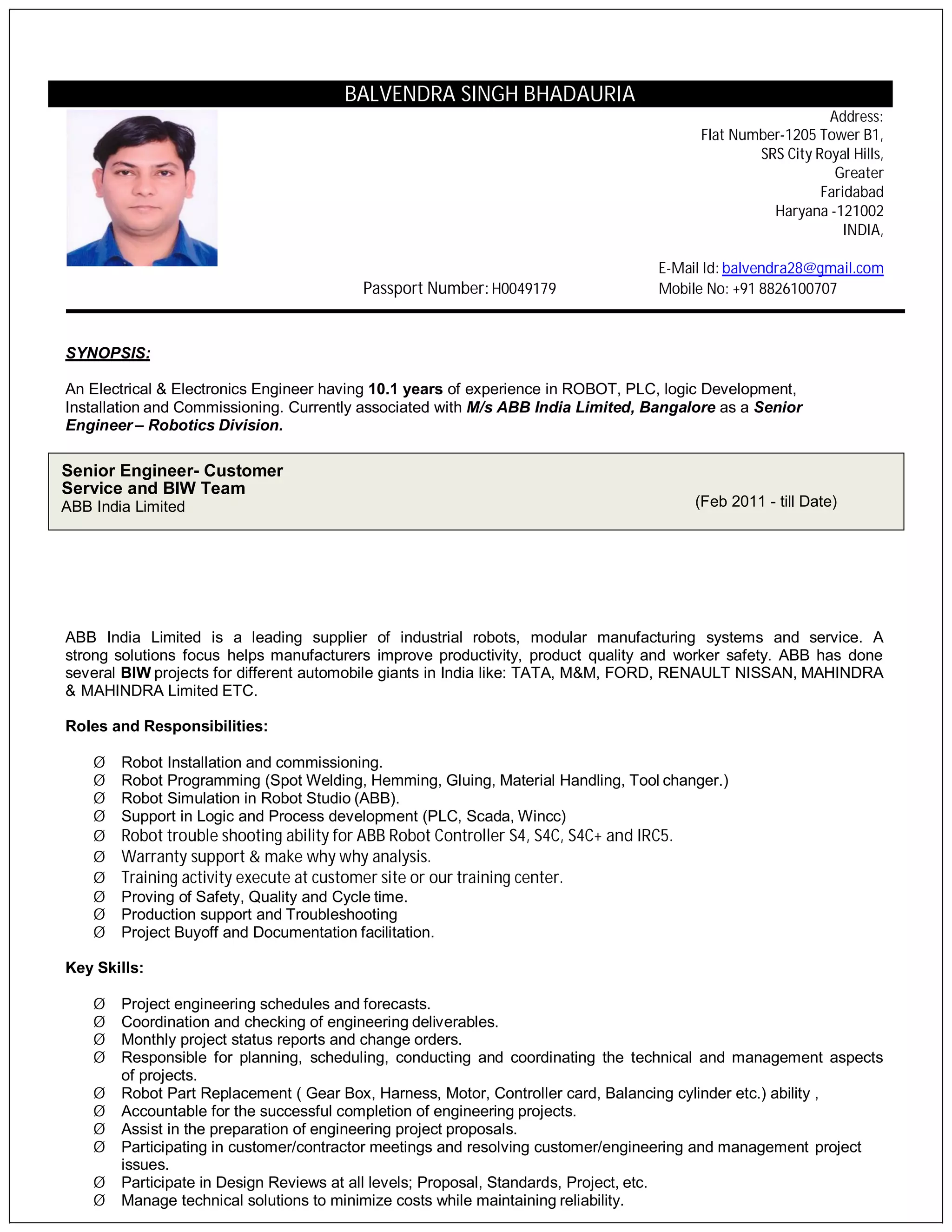 Balvendra _Singh_CV-2016 | PDF