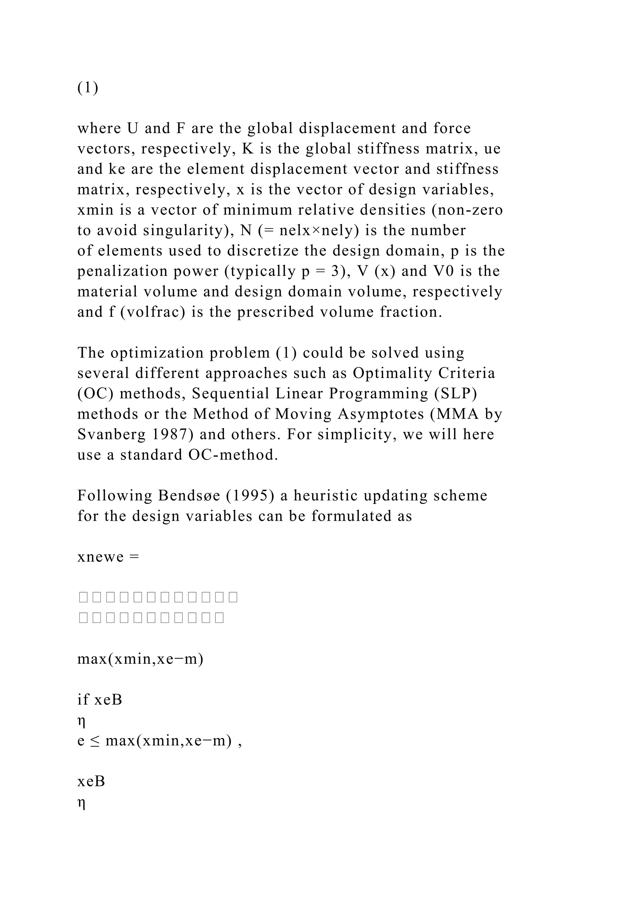 A 99 LINE TOPOLOGY OPTIMIZATION CODE BY OLE SIGMUND, JANUARY .docx