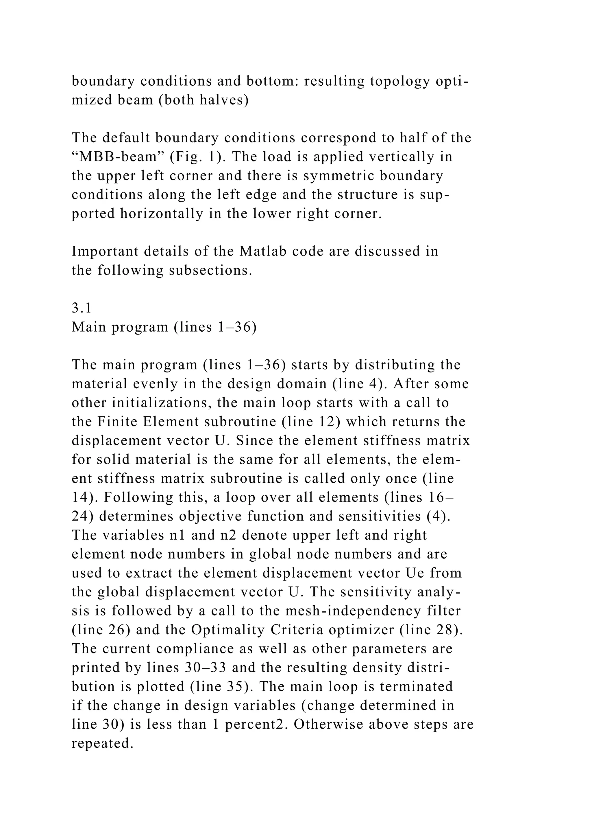 A 99 LINE TOPOLOGY OPTIMIZATION CODE BY OLE SIGMUND, JANUARY .docx