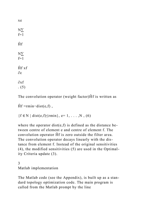 A 99 LINE TOPOLOGY OPTIMIZATION CODE BY OLE SIGMUND, JANUARY .docx