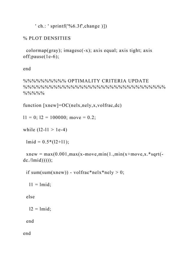 A 99 LINE TOPOLOGY OPTIMIZATION CODE BY OLE SIGMUND, JANUARY .docx