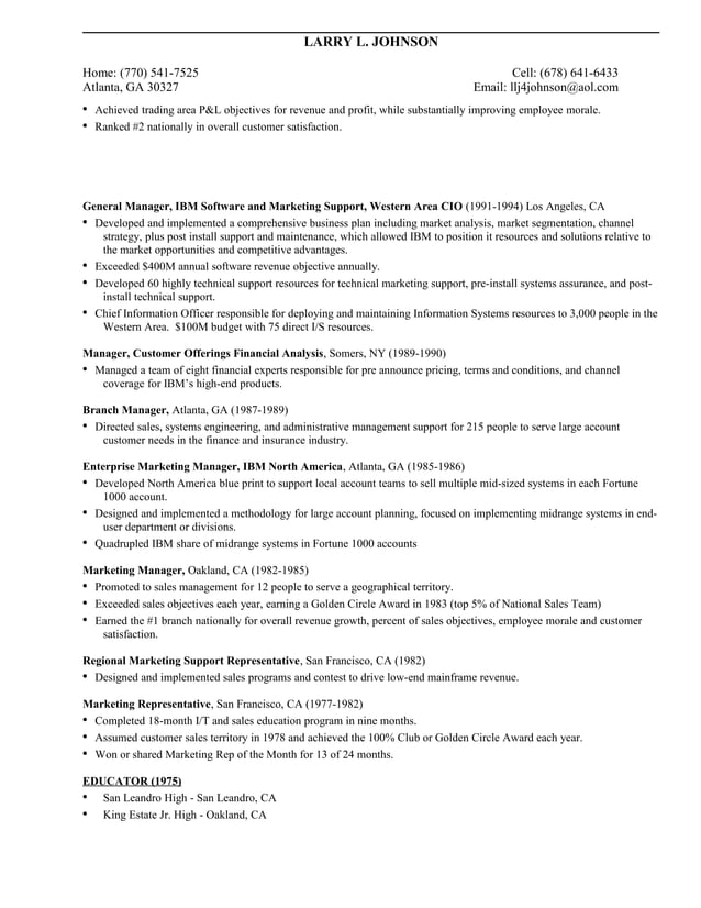 LarryJohnsonResume 2015 | PDF