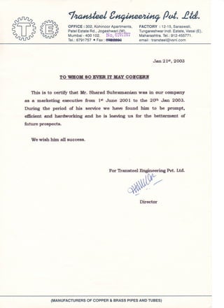 Transteel Engineering Certificate | PDF