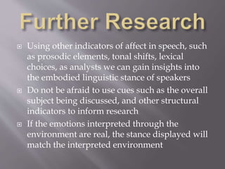 Stance As Embodied Affect | PPTX | Science