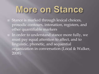 Stance As Embodied Affect | PPTX | Science