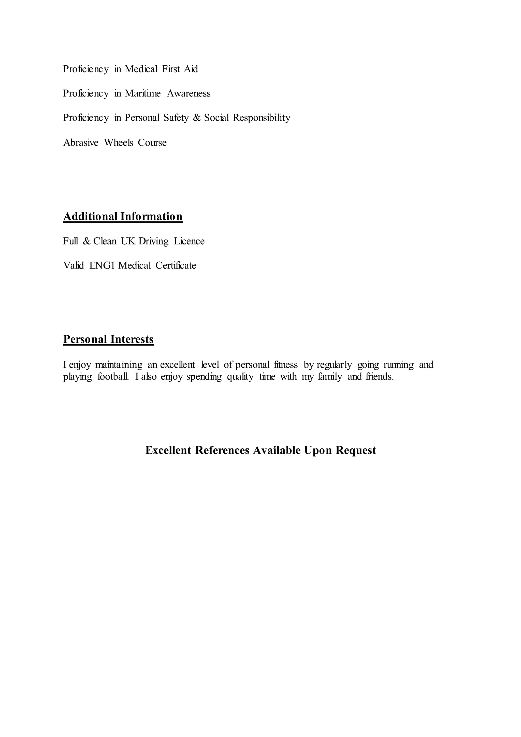 David Cameron CV | DOCX | Cruises | Travel Type