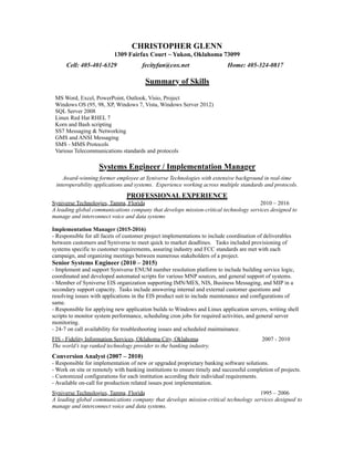 Chris_Glenn_resume2016 | PDF | Computer Software and Applications | Computing
