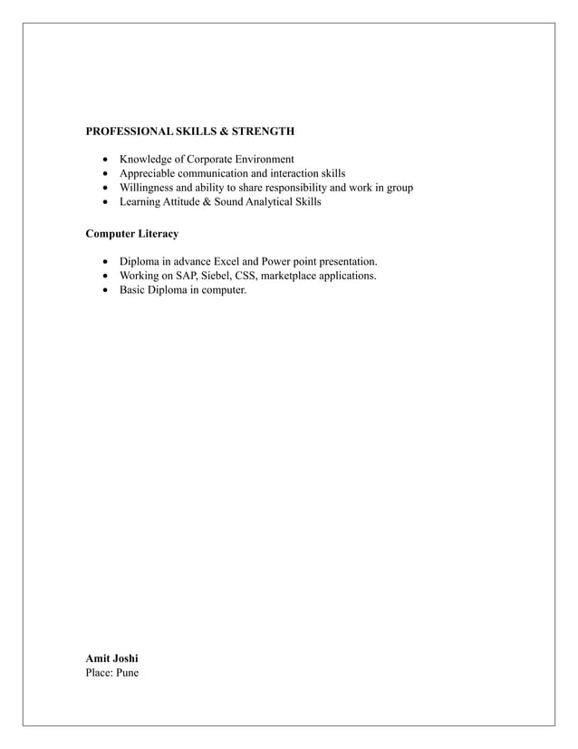 Resume Amit Joshi | PDF