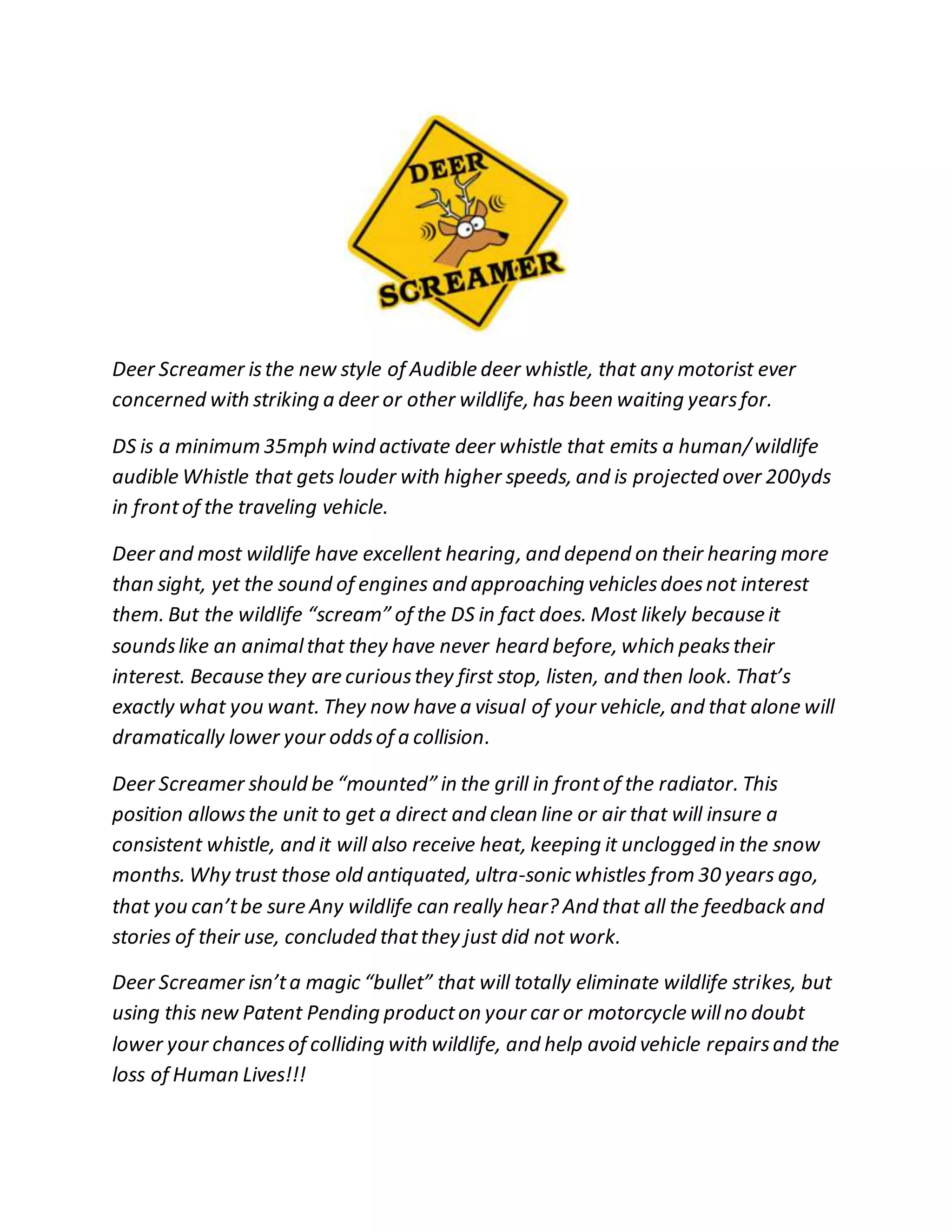 Deer Screamer PDF | DOCX