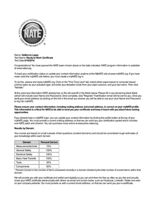 Nate test results | PDF