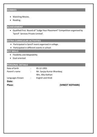 vineet | DOC | Web Development | Internet