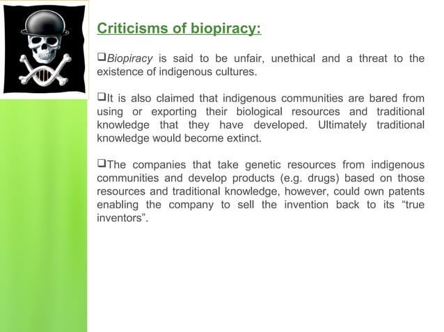 biopiracy | PPT | Agriculture | Industries