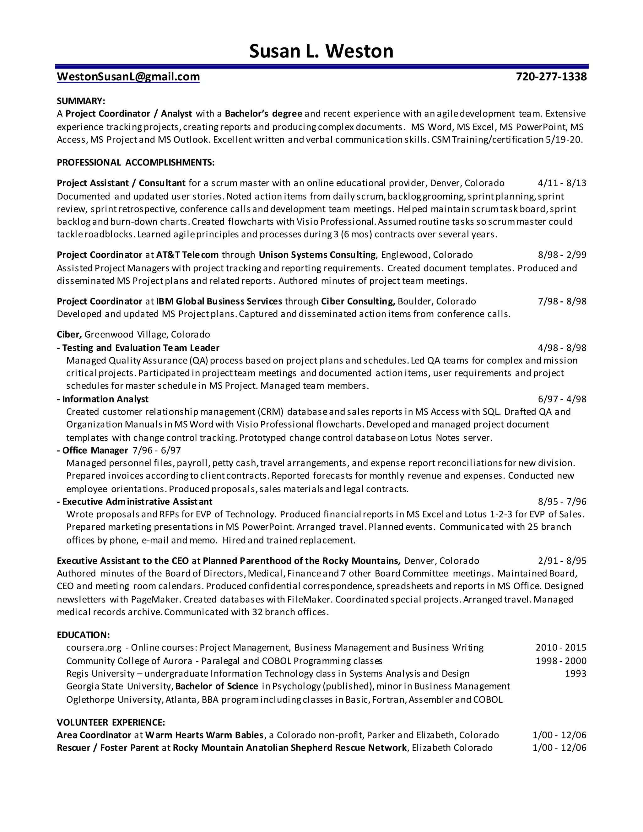 WESTON CSM resume | DOCX