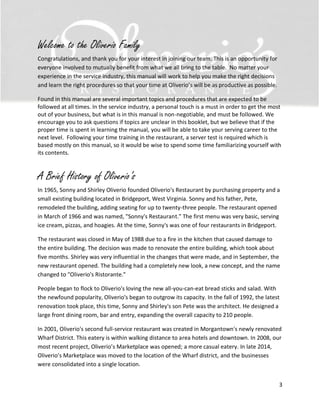 Oliverio's Employee Manual 2015 | PDF