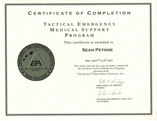 Tactical EMT Certificate | PDF