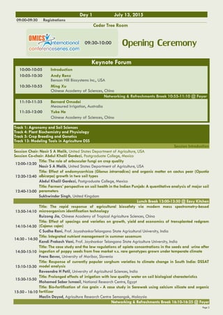 Agri-2015_Conference Agenda | PDF