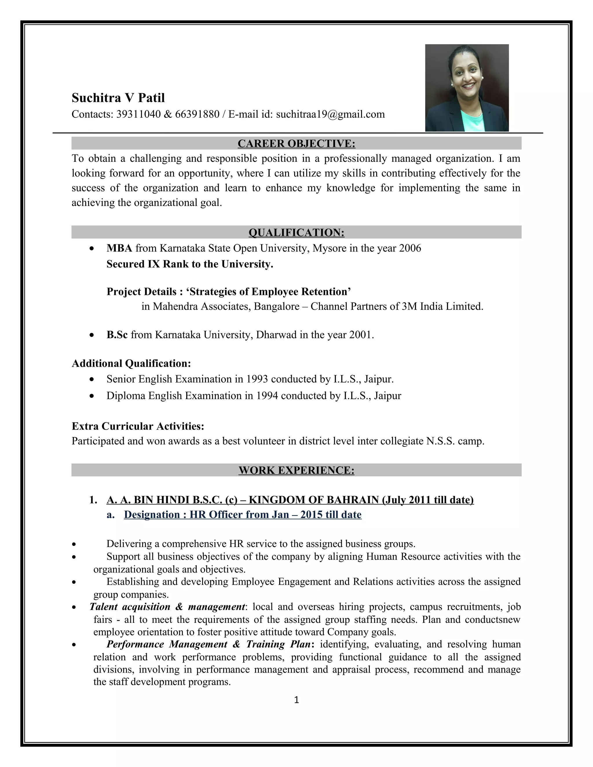CV - Suchitra V. Patil | DOC
