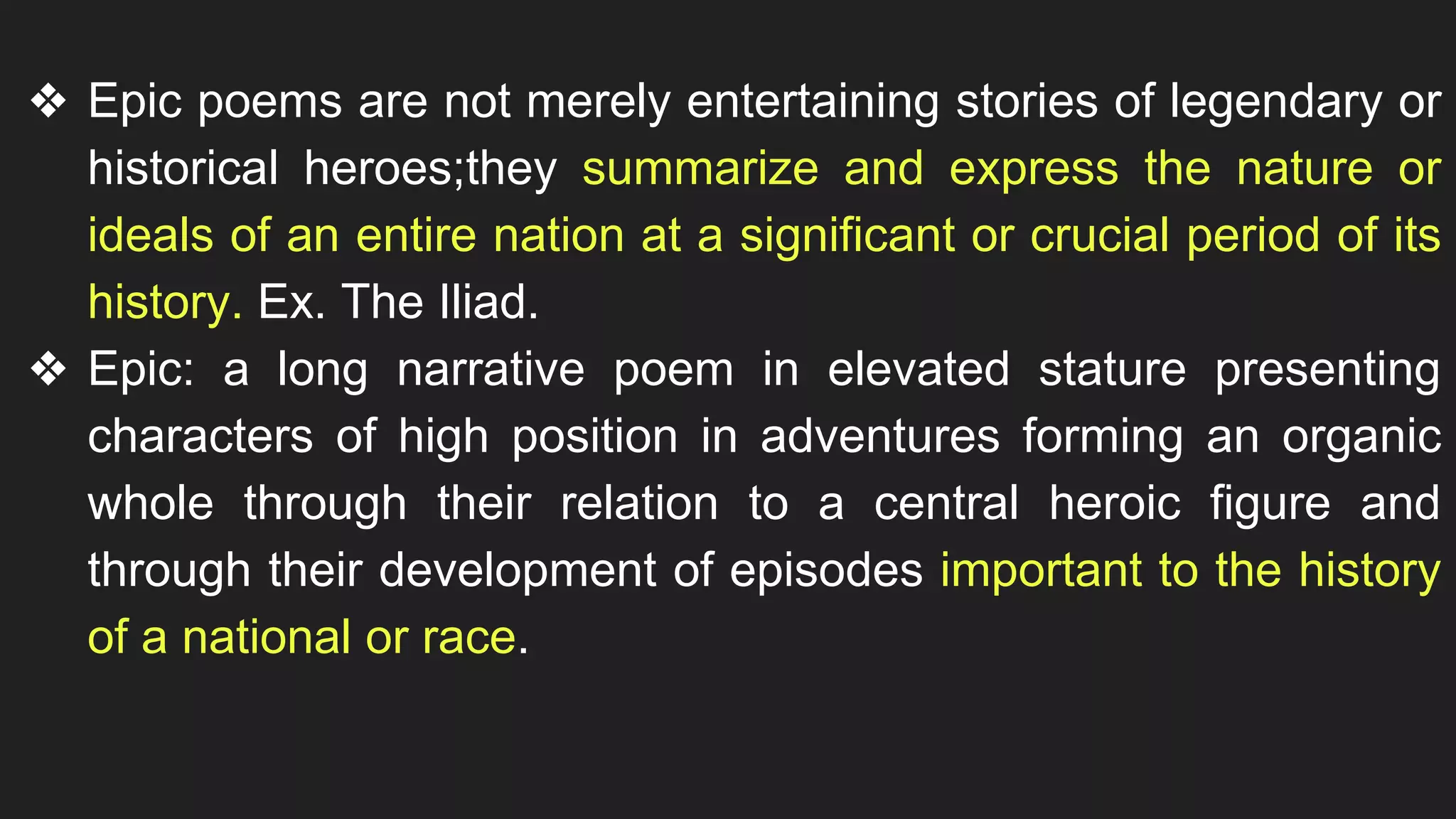 The modern epic poem | PPTX