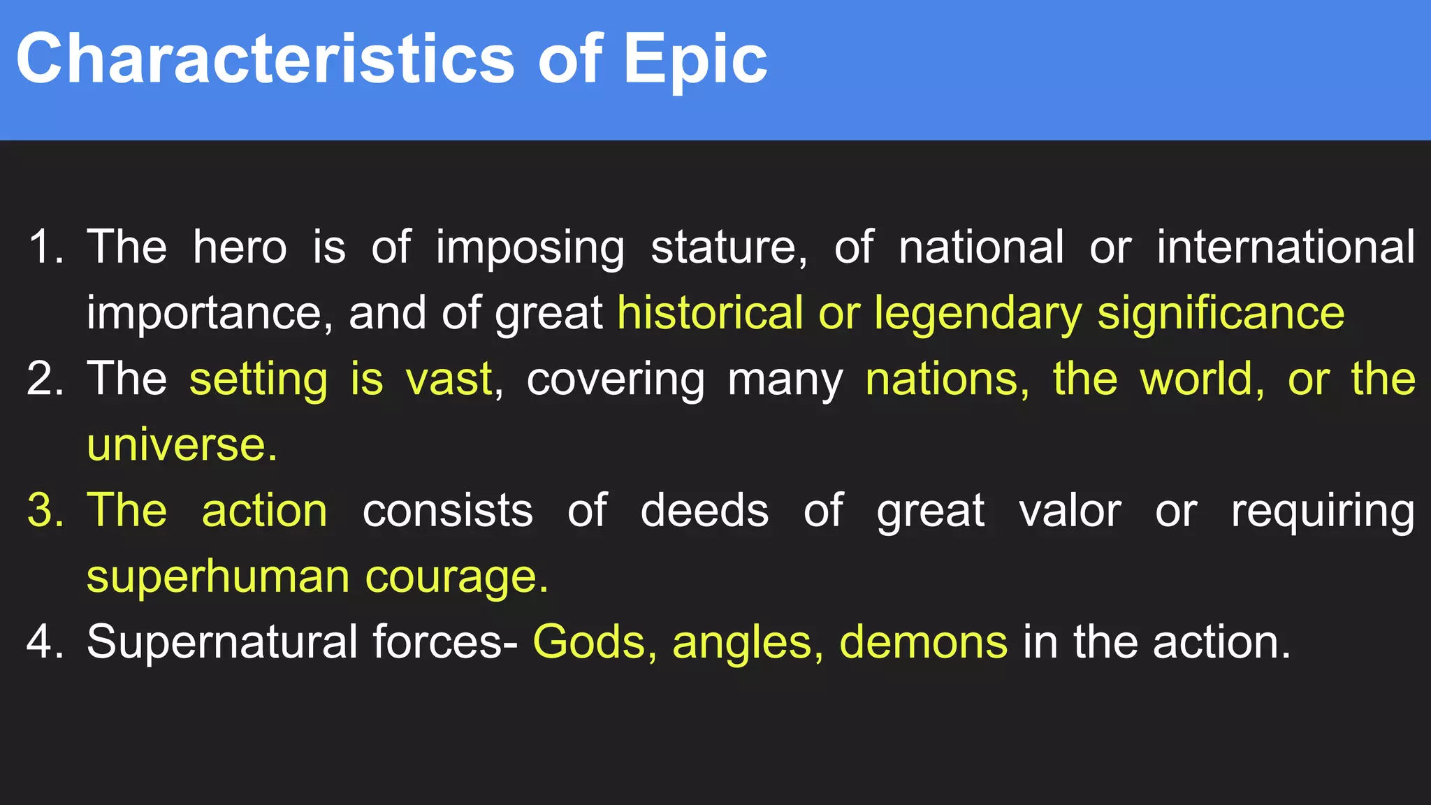 The modern epic poem | PPTX