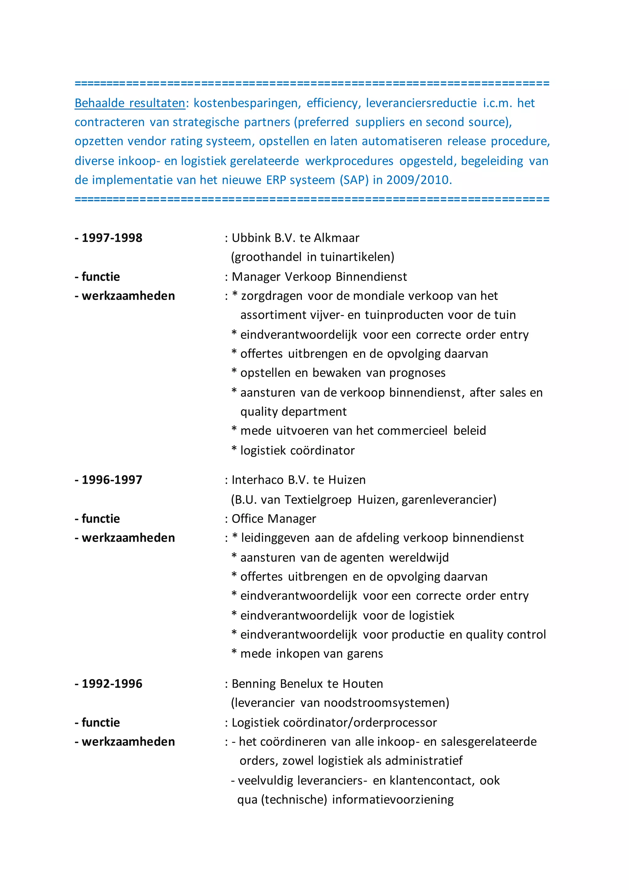 Curriculum Vitae Sander Manck | DOCX